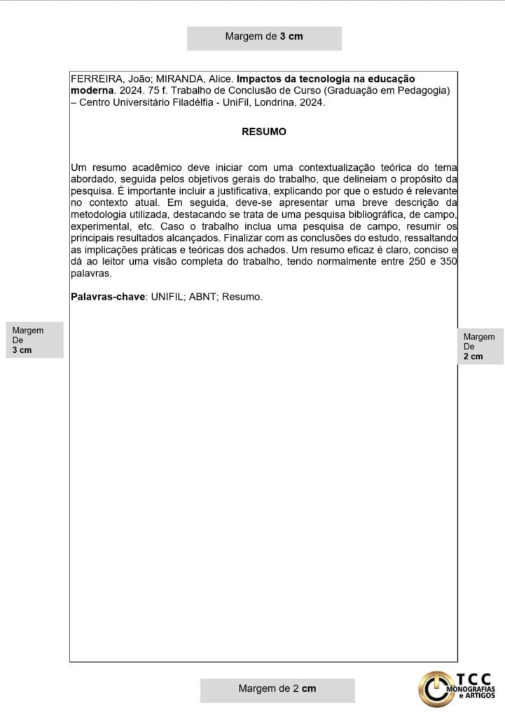 UNIFIL ABNT formatação - TCC MONOGRAFIAS E ARTIGOS